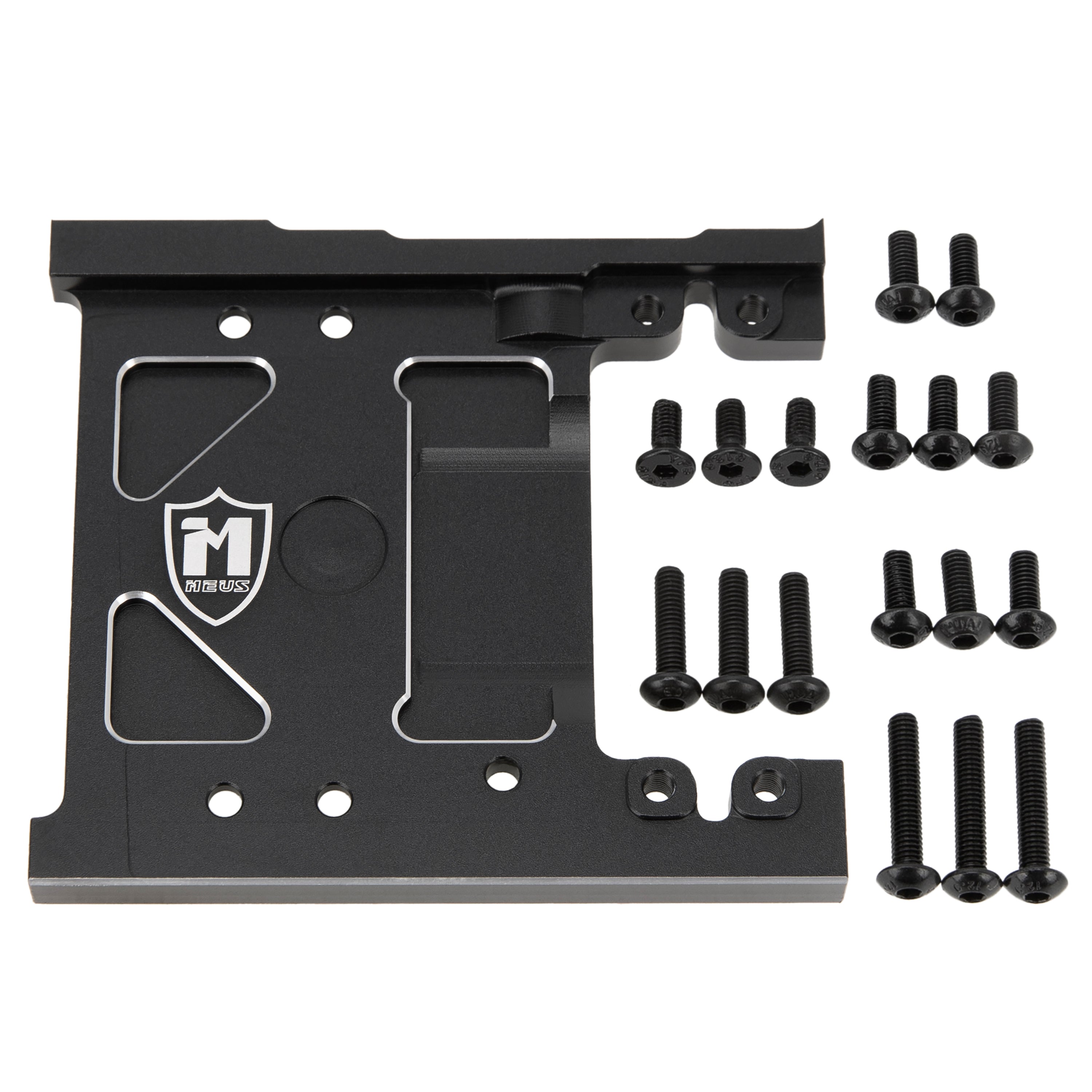MEUS Racing Brass Black Front Axle Servo Mounts for Axial 1/10 SCX10 P