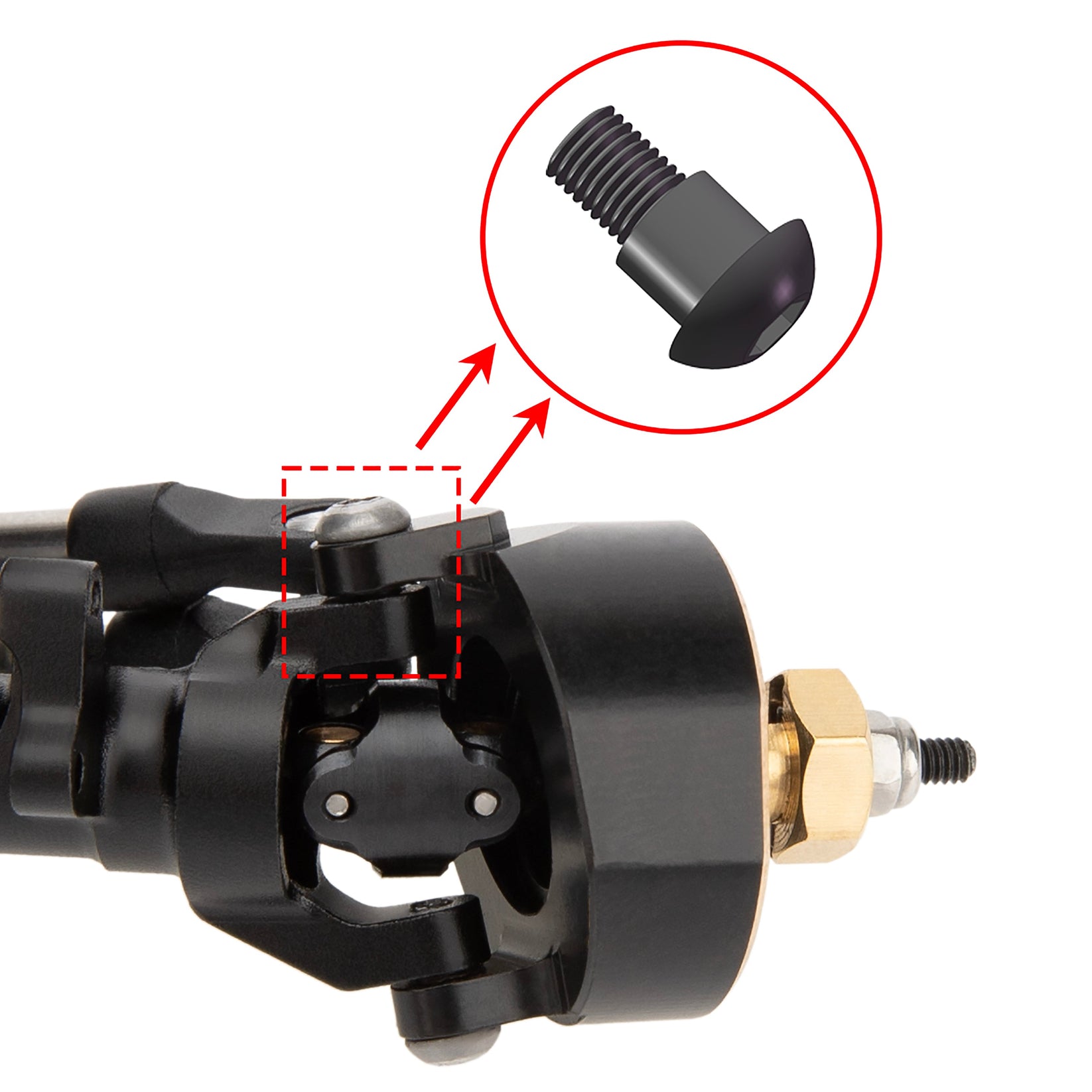 MEUS Racing SCX24 Metal V2 Isokinetic Front Rear Axles +5MM Isokinetic