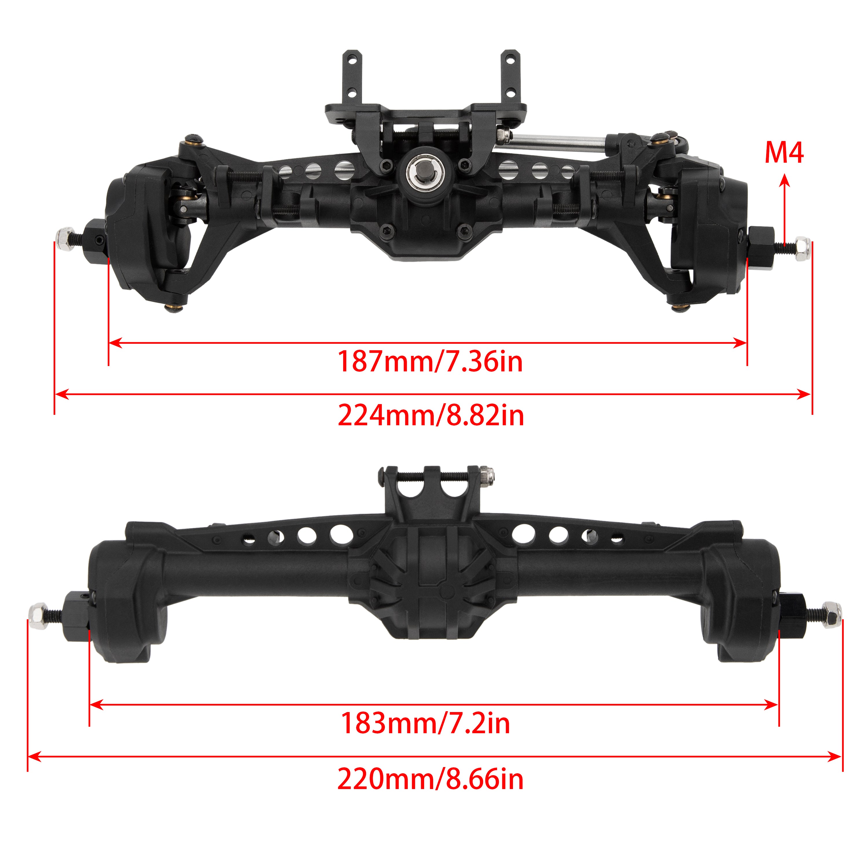 Meus Racing Plastic Nylon Portal Axles Front Rear Axle for 1/10 Axial