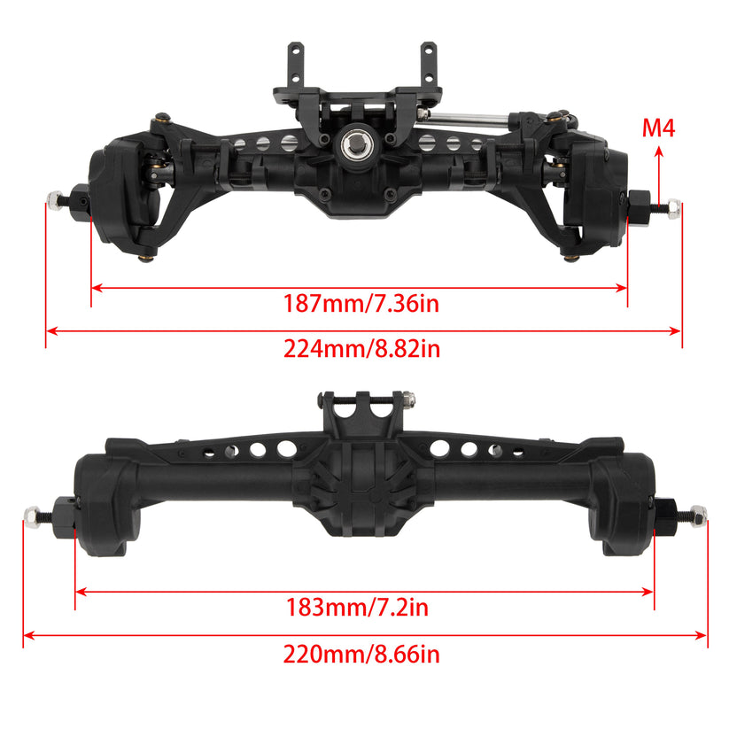 Meus Racing Plastic Nylon Portal Axles Front Rear Axle for 1/10 Axial