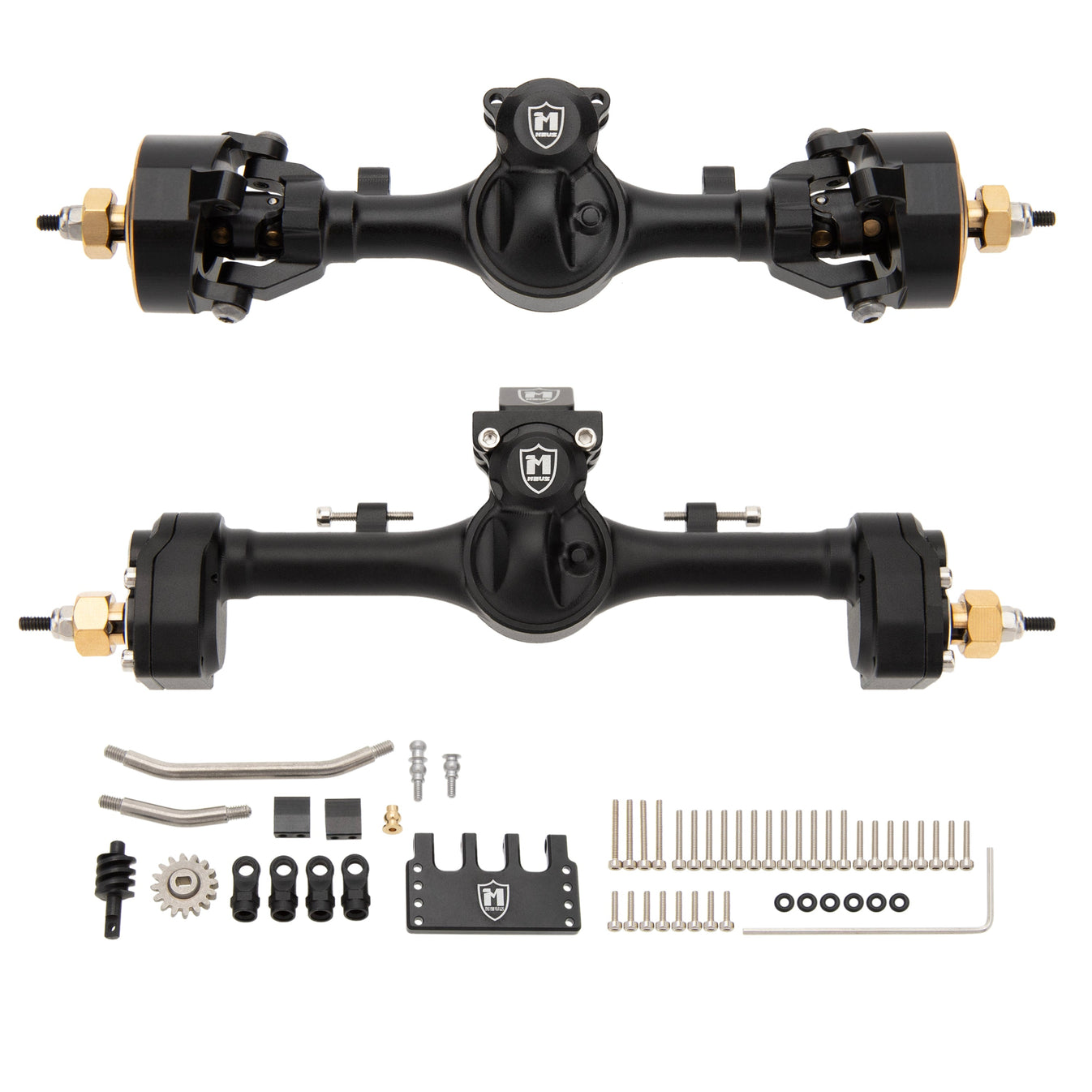 MEUS Racing Mullet Setup SCX24 Metal V2 Isokinetic Front Axle & Portal