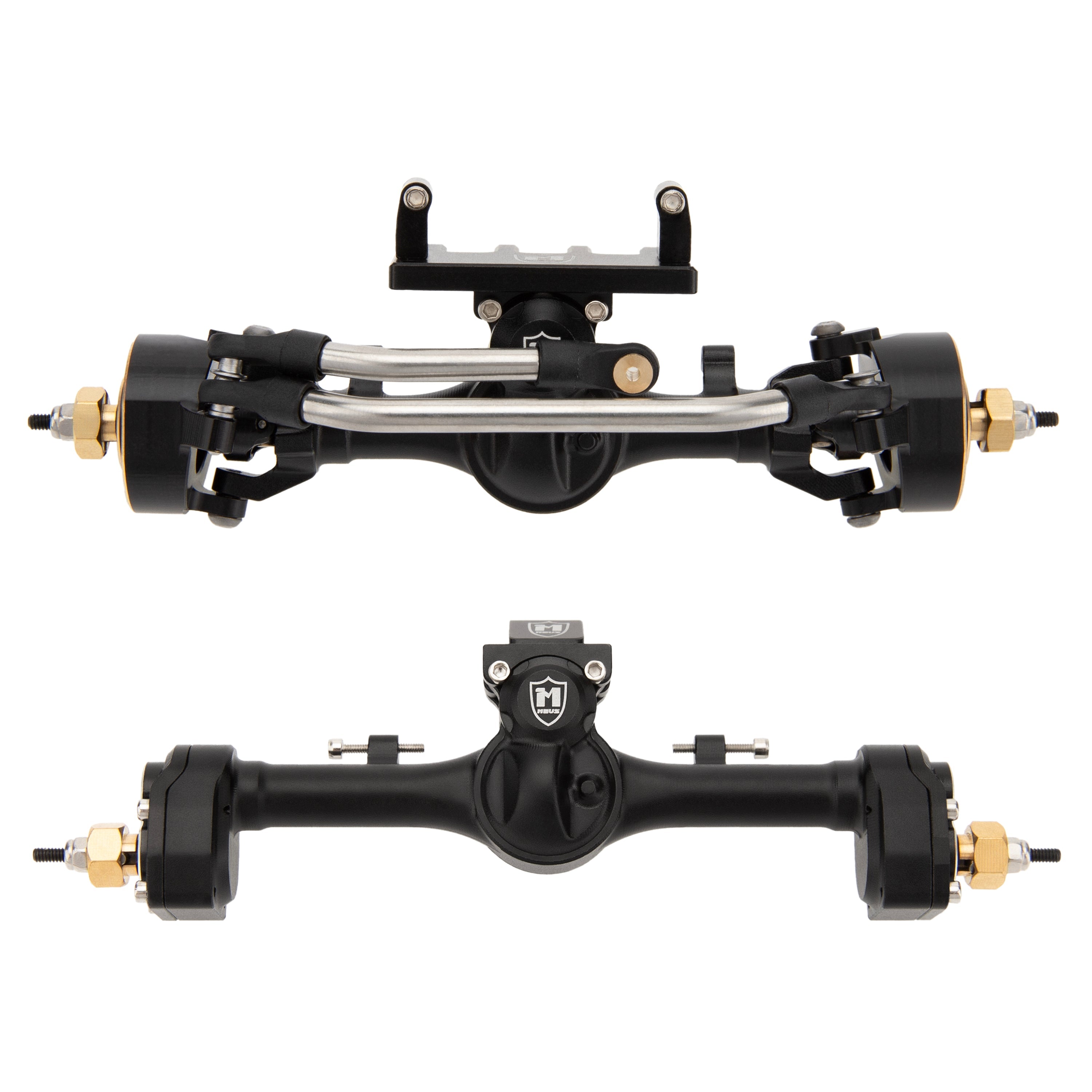 MEUS Racing Mullet Setup SCX24 Metal V2 Isokinetic Front Axle & Portal