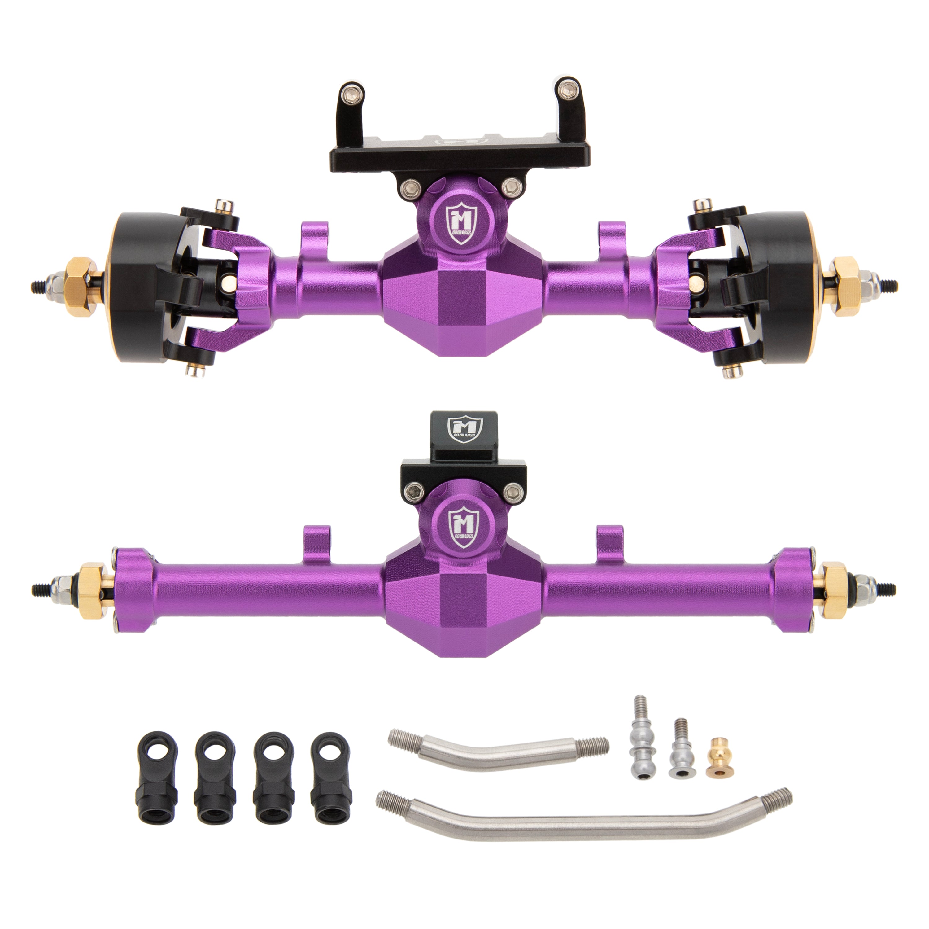 MEUS Racing SCX24 Metal Isokinetic Front and Rear Axles with 3-Section